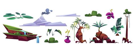 Prehistoric Landscape With Jurassic Flora Vector Image