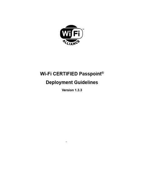 Wi Fi Certified Passpoint Deployment Guidelines V133 Pdf Wi Fi Computer Network