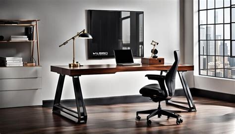 Desk With Industrial Edge Premium Ai Generated Image