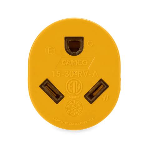 Camco 15a Male 30a Female Power Grip Adapter