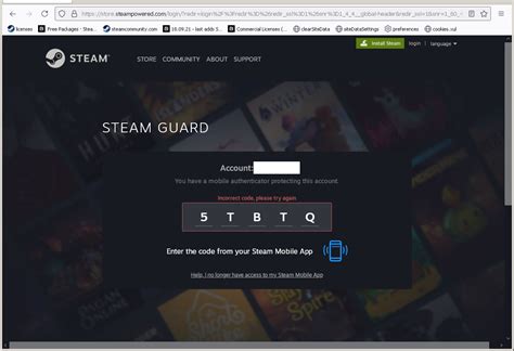 Unable Log In To Account Via Using Backup Steam Guard Code Steam Mobile App