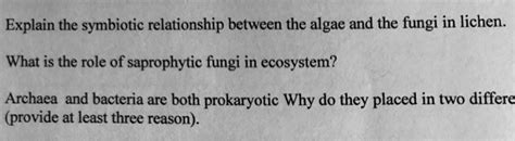 Explain The Symbiotic Relationship Between The Algae And The Fungi In