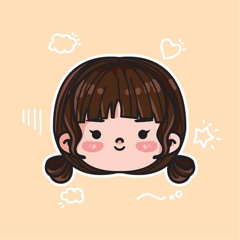 Hermosa Linda Chica Ilustración Vectorial Vector Premium