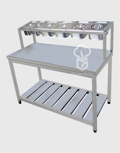 قیمت و خرید میز کار صنعتی دورچین 6 بن ماری گارد استیل