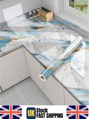 Self Adhesive Kitchen Worktop Covering Vinyl Wrap Cupboard Door Marble