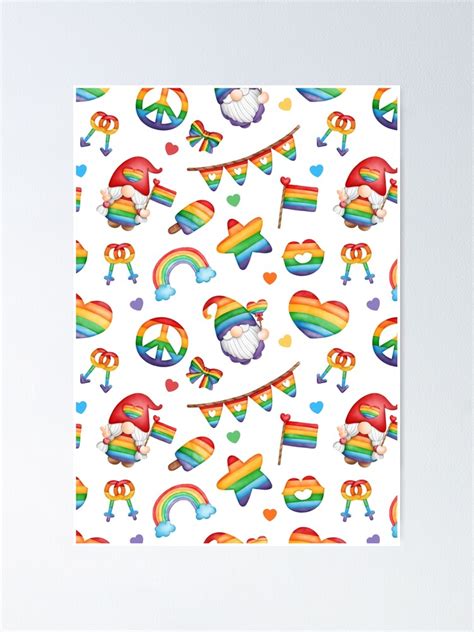 Lgbtqia Rainbow Pride Pattern Pride Freedom Rainbow Style Poster