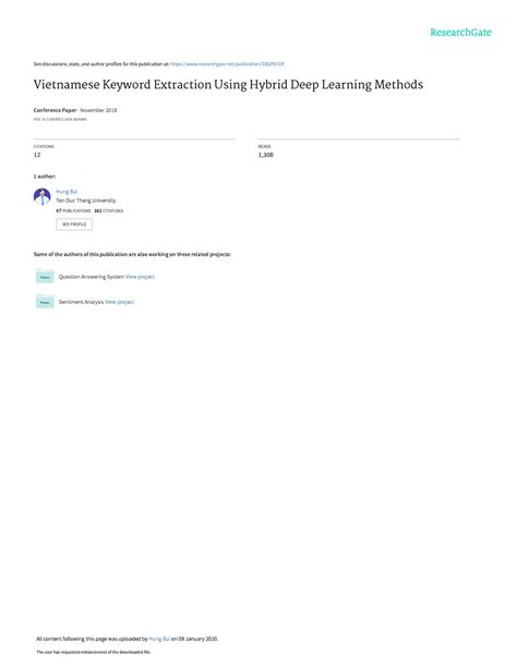 vietnamese keyword extraction using hybrid deep learning methods see