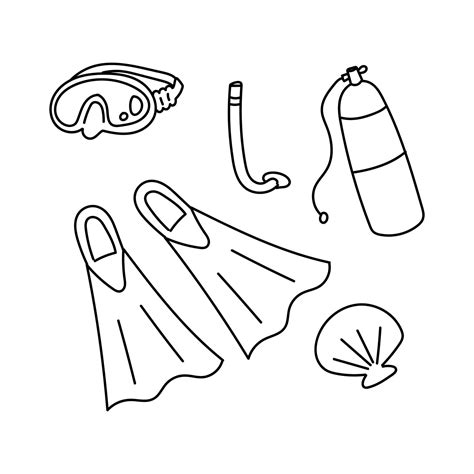Basic Elements For Scuba Diving 11788719 Vector Art At Vecteezy