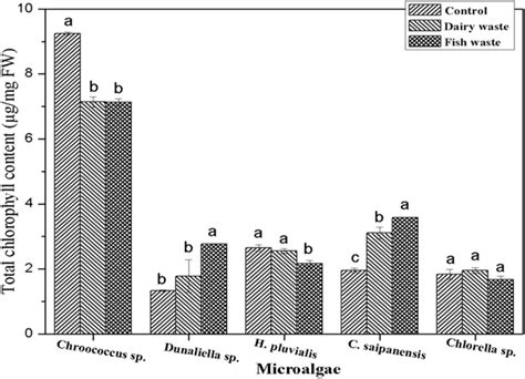 Total Chlorophyll Content Of Chroococcus Sp C Saipanensis And