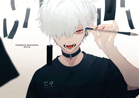 Safebooru 1boy Bishounen Black Choker Choker Fingernails Gradient