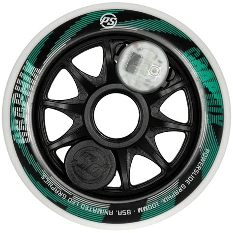 Powerslide Graphix Led White 100mm Inline Wheels Each Da Klinic