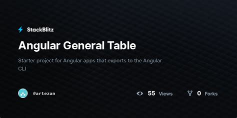 Angular General Table Stackblitz