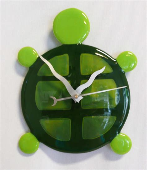 Turtle Clock Glass Fusing Projects Fused Glass Ornaments Glass