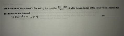 Solved Fb Fa B A Find The Value Or Values Of C That