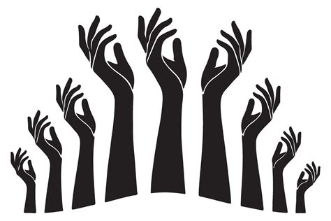 Reaching Hands Silhouette Illustration Design 55774598 Vector Art At