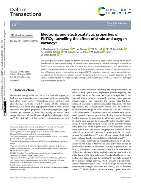 Pdf Electronic And Electrocatalytic Properties Of Pbtio3 Unveiling
