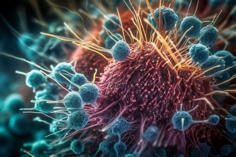 A Close Up Of A Cell With Many Small Balls Of Pollen Generative Ai