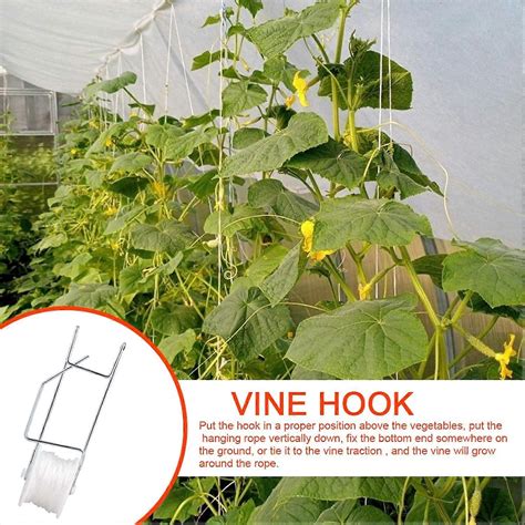 20 Pack Tomato Support Hooks With 50ft Twine Greenhouse Trellis Kit Durable Hook To Prevent