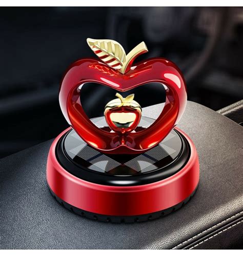 차량용 태양열 사과 하트 회전 방향제 티몬