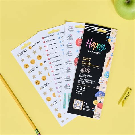 Classroom Brights Teacher 8 Sticker Sheets Happy Planner