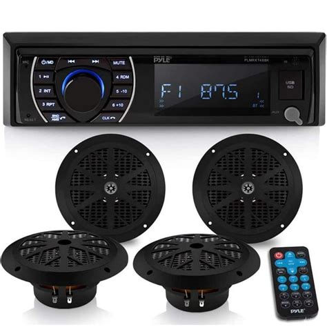 Kit De Altavoces Receptores Marine Head Unit Pyle Plmrkt48bk Bodega