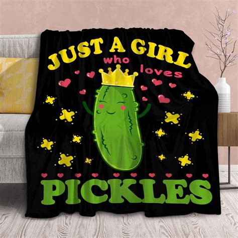Pickle Blanket Funny T For Girl Women Comfy Plush Just A