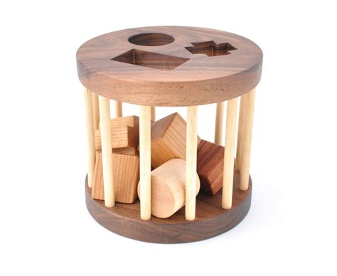 Wooden Shape Sorter Toy Montessori Inspired Educational Toy For A