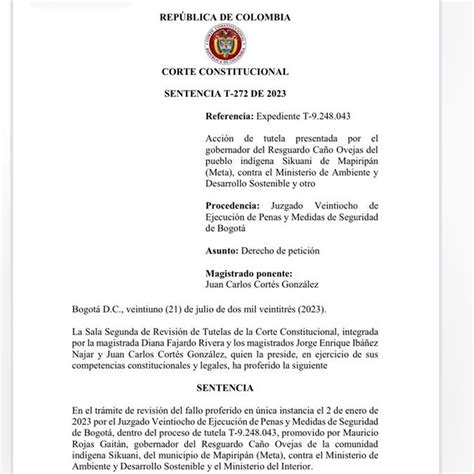 Corte Constitucional Ordenó Al Ministerio De Ambiente Responder Tutela
