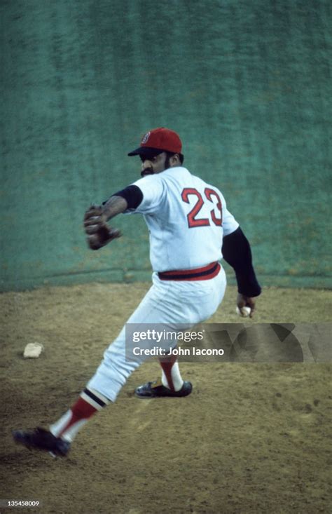 Boston Red Sox Luis Tiant In Action Pitching Vs Cincinnati Reds At