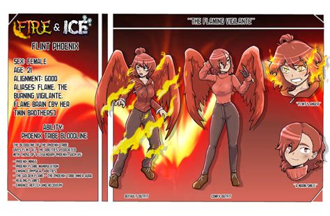 [standalone Ref Commish] Flint Phoenix Ref Sheet By Feerocomics On Deviantart