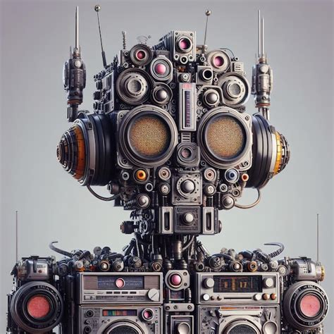 Premium Ai Image Robot Analog Stereo Speakers