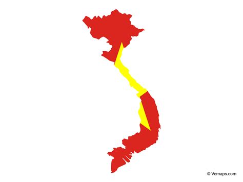 Vietnamese Flag Outline Template Blank Clipart Vietnam Map Flag