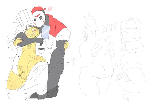Rule 34 2boys Belly Bulge Butcher Knife Butcher Vanity Synthesizer V Chef Hat Chef