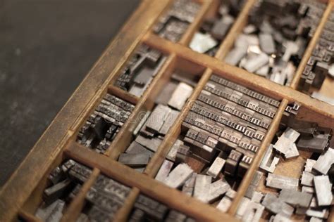 Close Up Of Antique Letterpress Printing Machine Stock Image Image Of