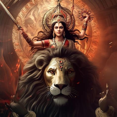 Premium Ai Image Maa Durga Generative Ai