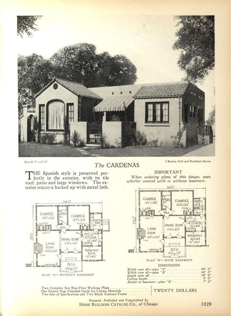 Spanish Style Plans 1900 To1935 Spanish Style Vintage House Plans
