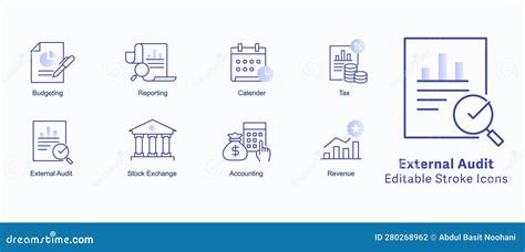 External Audit Vector Icons Audit Report Icons Editable Stroke Stock