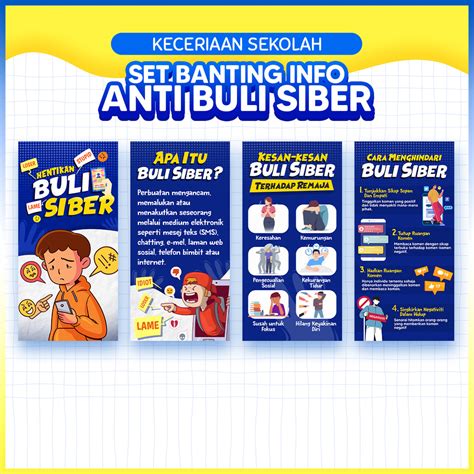 4in1 Set Info Anti Buli Siber Cyber Bully Keceriaan Hiasan
