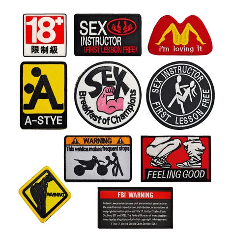 Sex First Lesson Embroidery Velcro Connotation Small Movie Head Badge