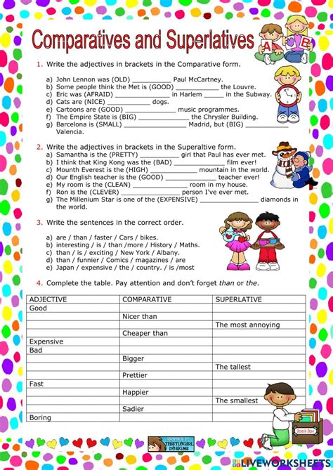 Ejercicio De Word Search Comparatives And Superlatives Cuadernos My