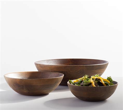 Chateau Handcrafted Acacia Wood Salad Bowls Pottery Barn