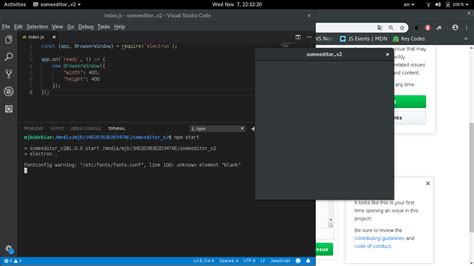 Error In Electronnightly Fontconfig Warning Etcfontsnf Line 100 Unknown Element