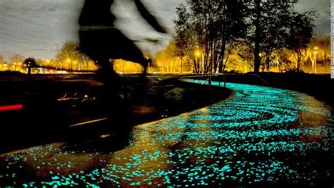 The Worlds First Glow In The Dark Bike Path Inspired By Van Gogh