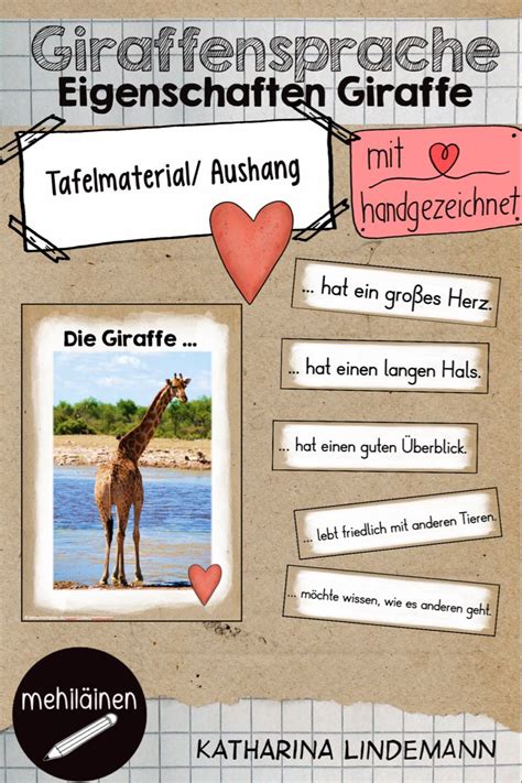 Giraffensprache Eigenschaften Der Giraffe Unterrichtsmaterial Im