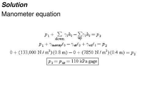 Manometer Equation