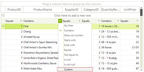 Customizing Composite Filter Dialog WinForms GridView Control Telerik UI For WinForms