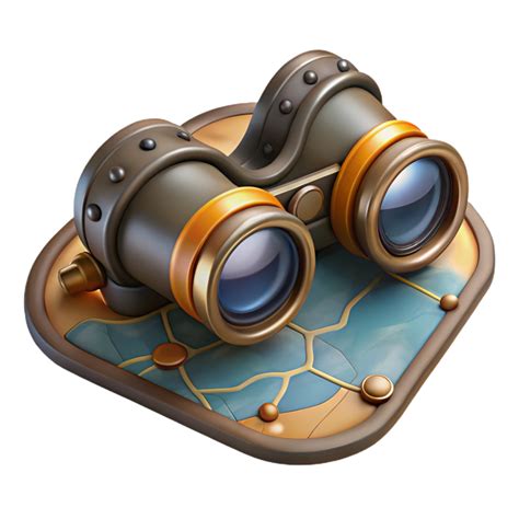 3d Binoculars On Map Illustration 56667925 Png
