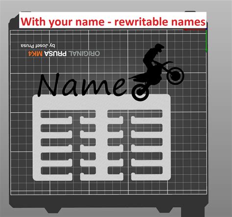 🏅 Medal Holder Motocross Mx With Your Name Rewritable Names・ Stl