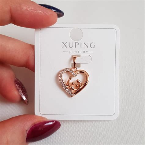 قیمت و خرید آویز گردنبند زنانه ژوپینگ مدل قلب و خانواده نگینی کد 3498