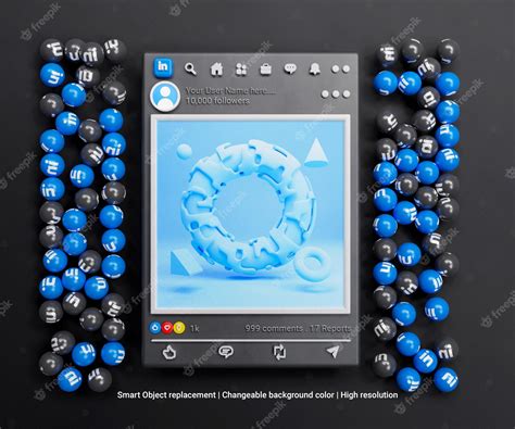Premium Psd 3d Linkedin Post Mockup On Dark Background Or 3d Social